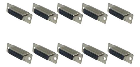 Conector vga hembra Conector Db15 Fêmea DB 15 Solda Fio 2 Fileiras 180º Graus packs x 10u