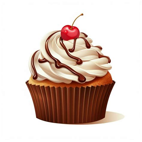 Cupcake D Cartoon Illustraton On White Background High Qu