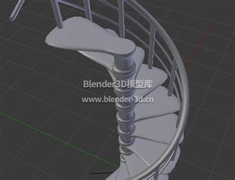 blender 螺旋楼梯3d模型素材资源免费下载 Blender3D模型库