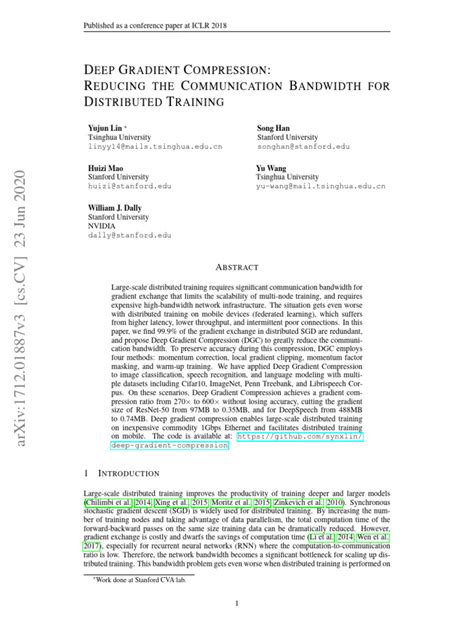 deep gradient compression pdf data compression speech recognition