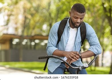 Riding Bike Looking At Screen Images Stock Photos D Objects Vectors Shutterstock