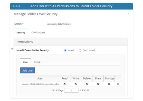 User Based Management Of Team Folder Permissions