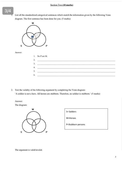 Section One Marks True False Questions Put Chegg Com