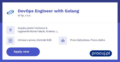 oferta pracy devops engineer with golang sii sp z o o kraków