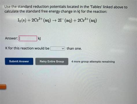 Solved Use The Standard Reduction Potentials Located In The