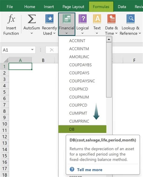 DB Excel Function Examples Declining Balance Depreciation