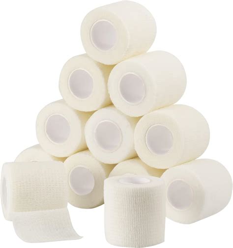 12 Rotoli Benda Elastica Coesiva 5cm X 4 5m Bendaggio Adesiva Coesiva