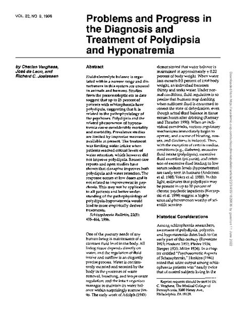 Pdf Problems And Progress In The Diagnosis And Treatment Of