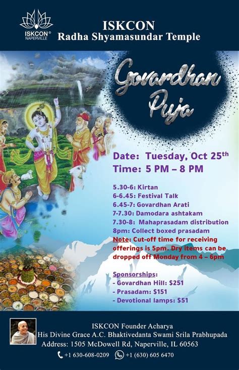 Annakut Govardhan Puja And Diwali Celebration 1505 Mcdowell Rd