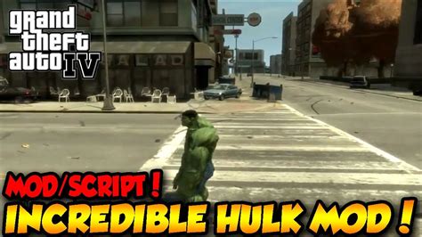 GTA INCREDIBLE HULK MOD INCREDIBLE HULK GTA SCRIPT THE HULK YouTube