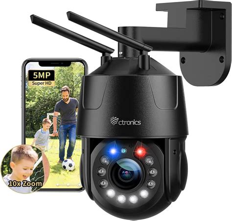 Ctronics 10 倍光學變焦 500 萬像素安全攝影機 Wifi 戶外ptz Ip 攝影機監控附巡航和自動