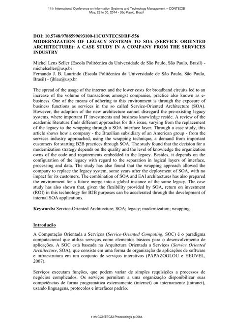 Pdf Modernization Of Legacy Systems To Soa Service Oriented