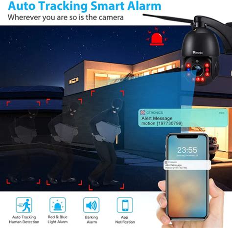 5MP HD PTZ Security Camera with 30X Optical Zoom and 492ft Night Visio