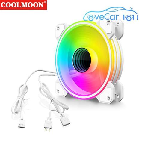Coolmoon 4pin เย็นแบบเงียบ Pwm 5v 3pin Argb Aura ซิงค์พัดลมทำความเย็นเคสคอมพิวเตอร์ Th