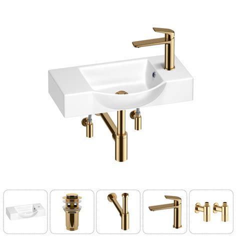 Маленькая раковина в туалет Wellsee WC Area 202011867 в наборе 5 в 1 ...