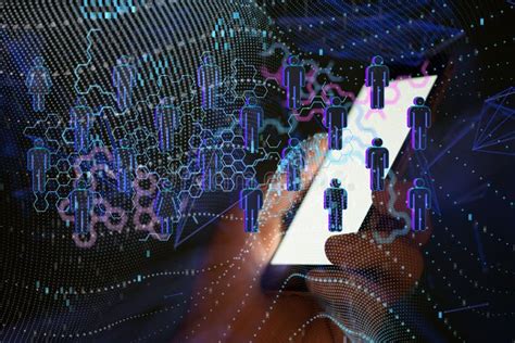 3d rendered neural network hovering in man s hand stock image image