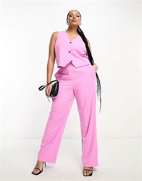 Vero Moda Curve Ensemble Gilet De Costume Ajusté Et Pantalon Large à