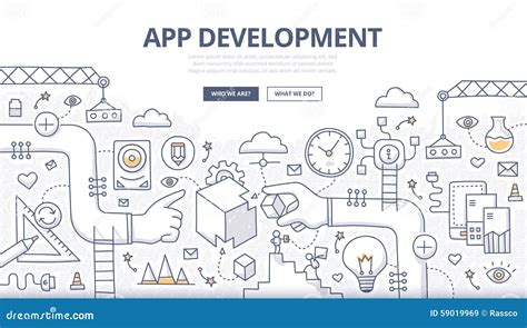 Application Development Doodle Concept Stock Vector Illustration Of
