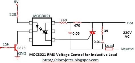 Moc3021 Circuitry For Inductive Load With Snubber Circuit