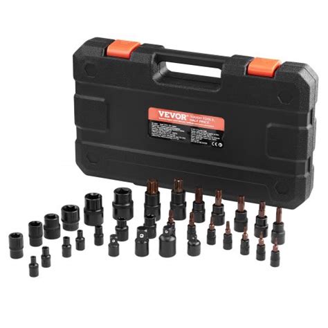 Torx Bit Socket And External Torx Socket Set 31 Piece T8 T70 And E4 E24 Steel Vevor Us