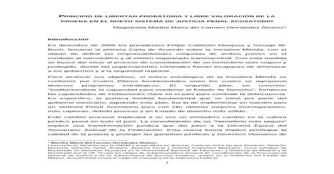 Principio De Libertad Probatoria Y Libre ValoraciÓn De La Pdf