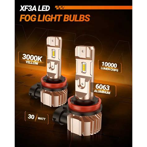 SEALIGHT XF3A H11 H16 H8 H9 LED Fog Light Bulbs 3000K Yellow 30W