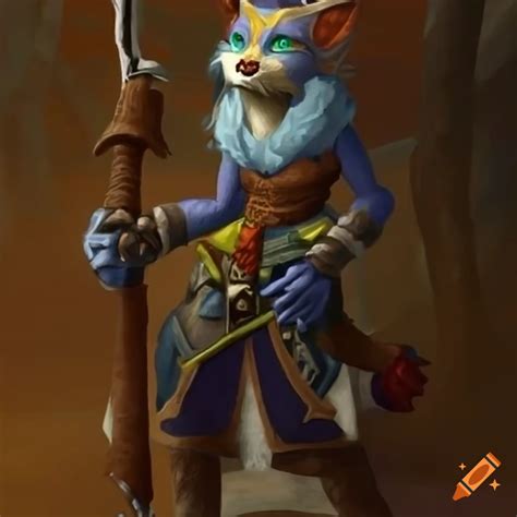 Tabaxi Druid Holding A Staff On Craiyon