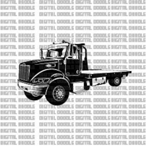 Tow Truck SVG Rollback SVG Wrecker Clip Art Vector Digital Etsy