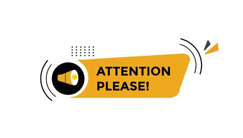 Attention Please Button Web Banner Templates Vector Illustration