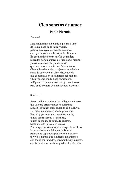 Ciensonetos De Amor De Pablo N Cien Sonetos De Amor Pablo Neruda