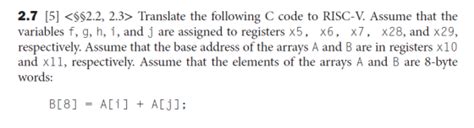 27 5 Translate The Following C Code To Risc V Assume That The