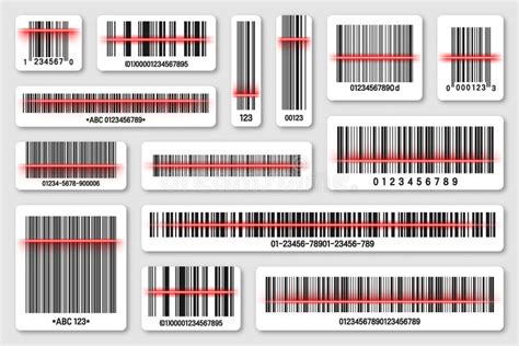 Set Of Product Barcodes And QR Codes Identification Tracking Code