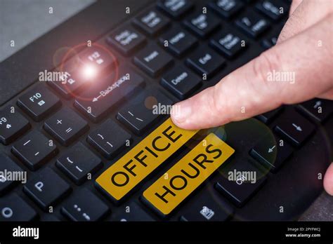 Conceptual Caption Office Hours Business Overview The Hours Which Business Is Normally