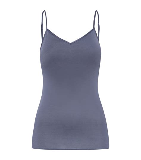 Hanro Grey Cotton Seamless Padded Camisole Harrods Uk