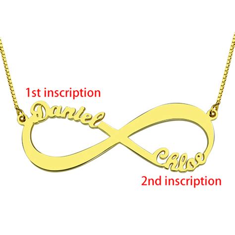 18k Gold Plated Infinity Necklace Double Names Getnamenecklace
