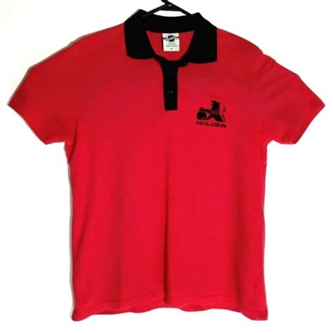 HOLDEN GENERAL MOTORS Heritage Collection Polo Shirt Size M Red Short