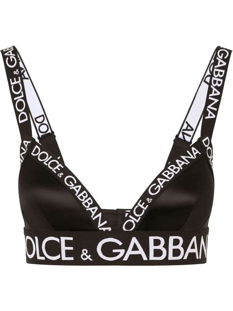 Dolce And Gabbana Branded Elastic Triangle Bra Farfetch Dolce And