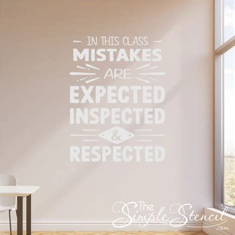 Classroom Wall Decal Inspirational Quote Mistakes Are Expected