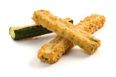 Zucchini Sticks Fried In Breadcrumbs Crunchy Vegetable Snack Baked