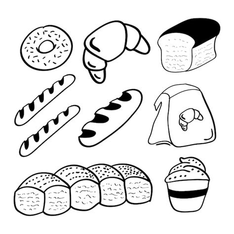 Icono De Pan Dibujado A Mano En Estilo Garabato Vector Premium