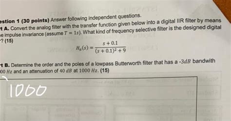 Estion 1 30 Points Answer Following Independent Chegg