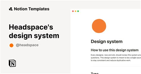 Headspaces Design System Template Notion Marketplace