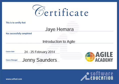 Agile Academy Certificate Ppt