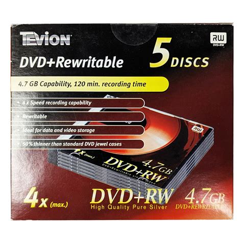 Tevion Dvdrw 5 Disc Pack 120min 47gb Retro Style Media