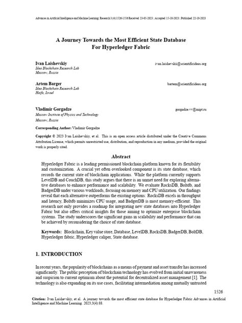 Statedb For Hyperledger Fabric Pdf Databases Database Transaction