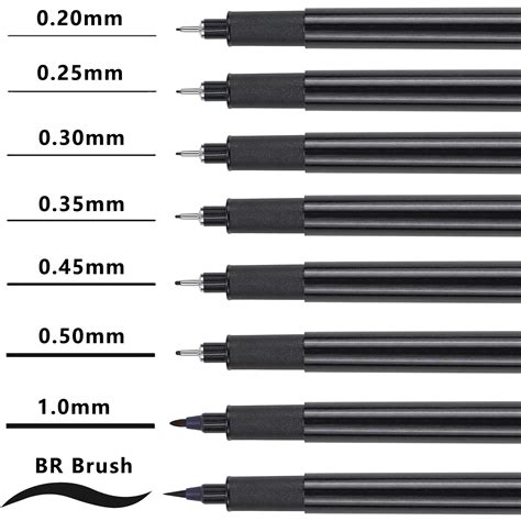 Micro Fineliner Drawing Art Pens 8 Black Fine Line