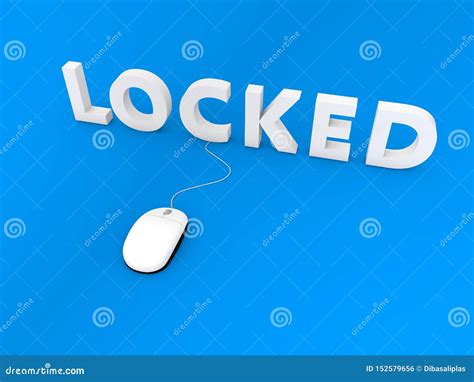 Computer Mouse And Locked On A Blue Background Stock Illustration Illustration Of Wheel