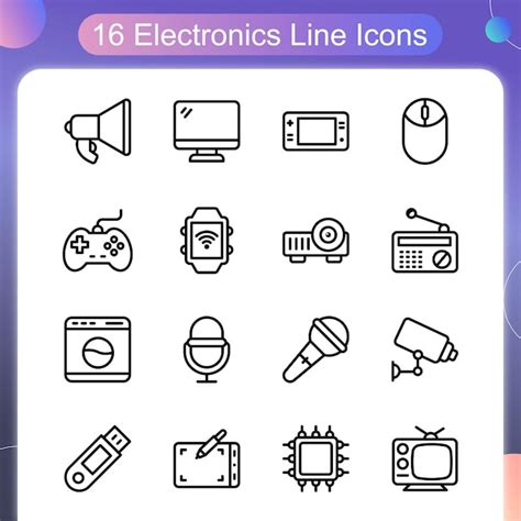 Premium Vector Electronics Vector Outline Icon Set 02