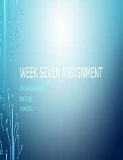 Week Seven Assignment Pptx Week Seven Assignment Jordan Greenberg