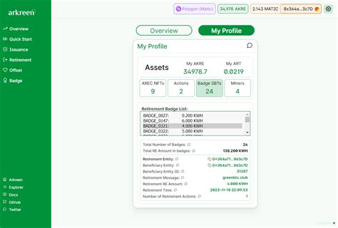 Arec Asset Profile Arkreen Documentation